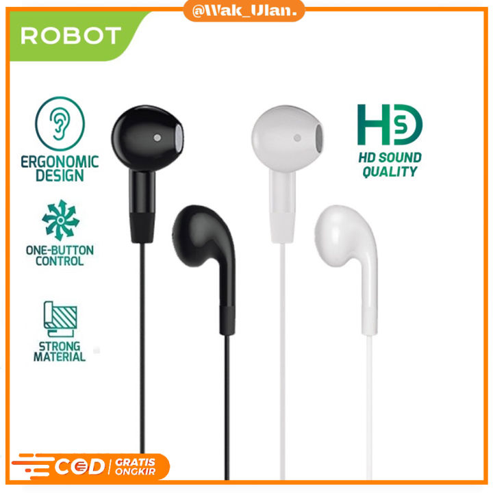 ROBOT Earphone Headset RE50 RE-50 RE 50 Android iPhone Garansi Resmi 1 ...