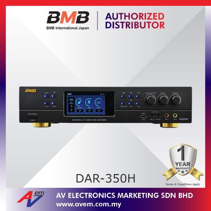 BMB DAR-350H 2 x 350W Karaoke Amplifier with HDMI Input and USB Player ...