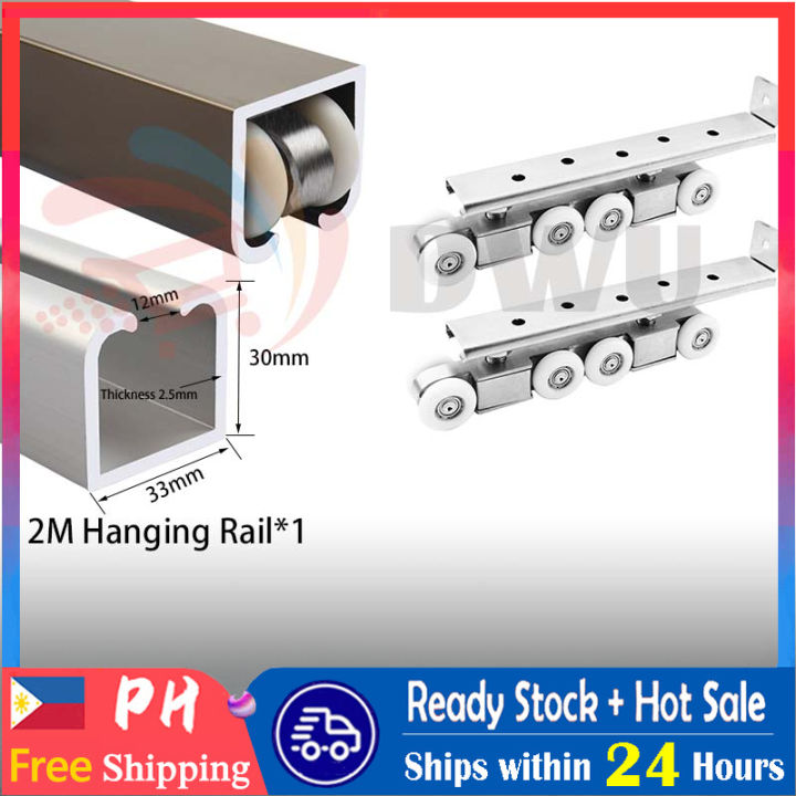 Sliding Door Roller (Nylon/Steel) Set 80 to 100kg with 2 meter Track ...