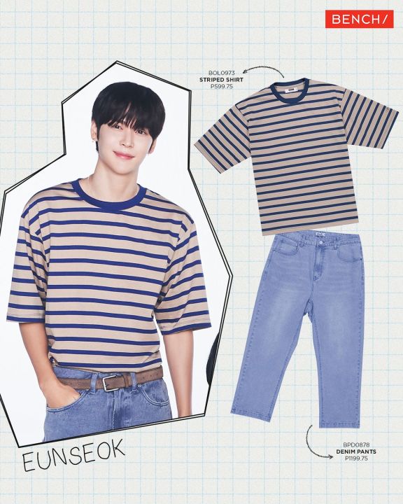 BENCH- BOL0973 Bench x Riize Men's Striped Boxy Tee | Lazada PH