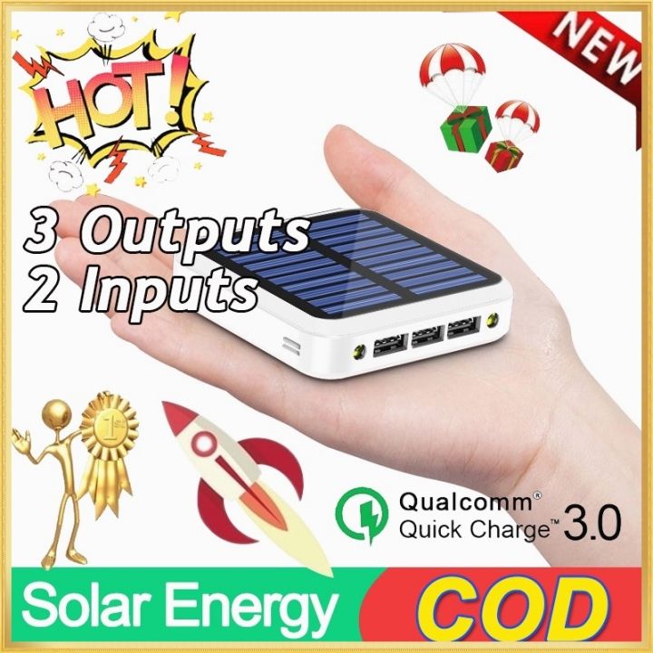 GLC COD 50000mAh Power Bank Solar Fast Portable Charger 3 Outputs 2 ...