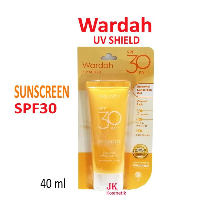 Wardah UV Shield Essential Sunscreen Gel SPF 30 PA +++ 40 ml | Lazada ...