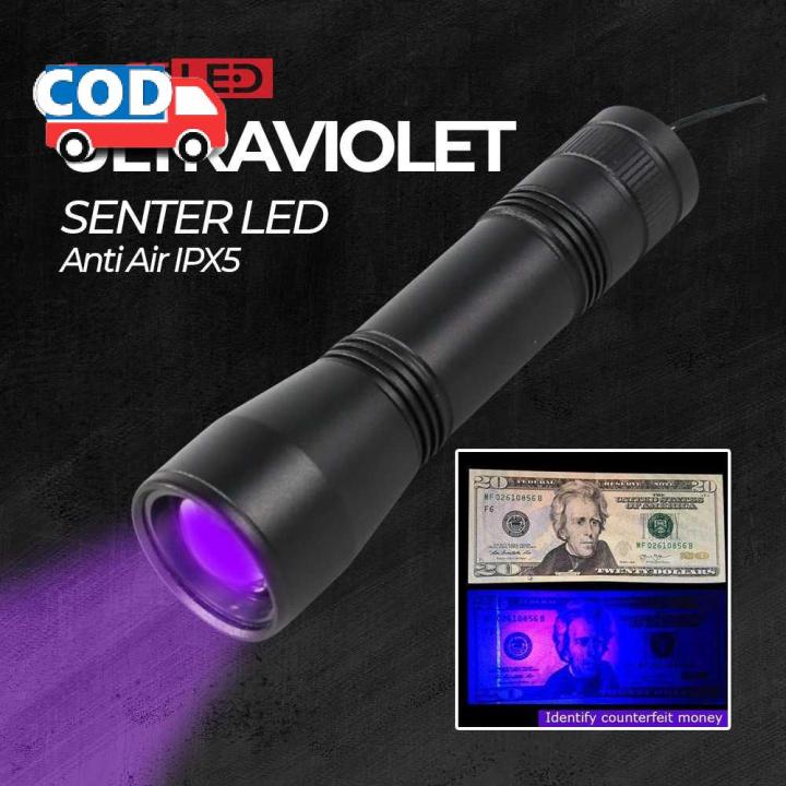 Senter UV Mini LED Ultraviolet Sinar Anti Air Detektor Uang Palsu ...