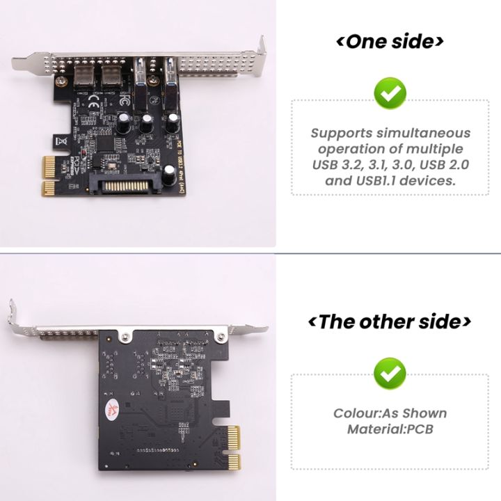 PCI Expansion Card PCI-E to USB 3.2 PCI Express Card 4-Ports (Type-C+A ...