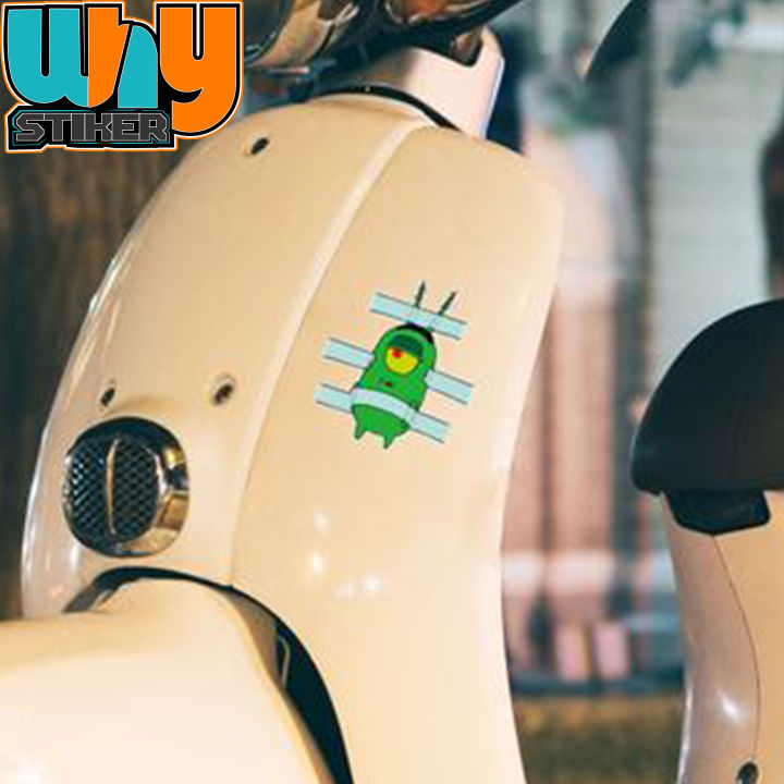 Stiker Spongebob Squarepants Plankton Karakter Kartun Sepeda Motor Dan 4752