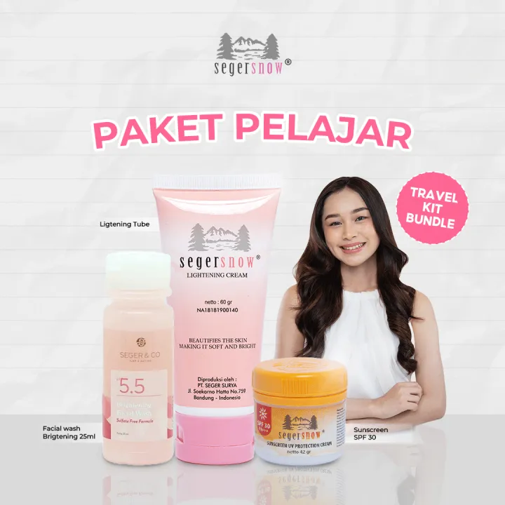 Seger Snow Paket Pelajar Bundling Travel Kit | Facial Wash 25ml ...