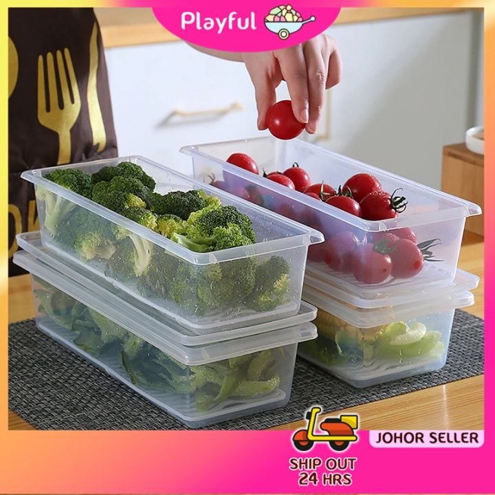 【PLAYFUL】Food Fresh Storage Box Containers Kitchen Fridge Organizer ...