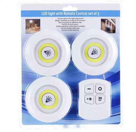 3pcs set Led light with remote control Wireless Light Wall Lamp Light ...