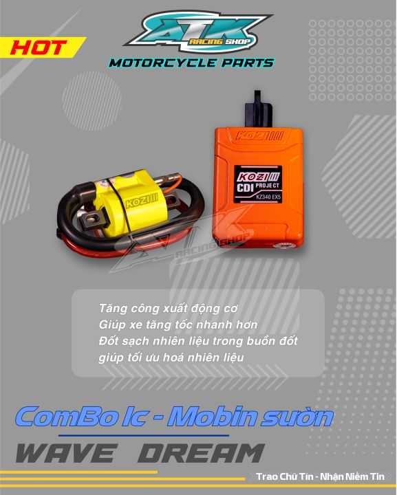 IC độ nhẹ và mobin sườn KOZI dành cho xe wave ,dream 100 giúp tăng công ...