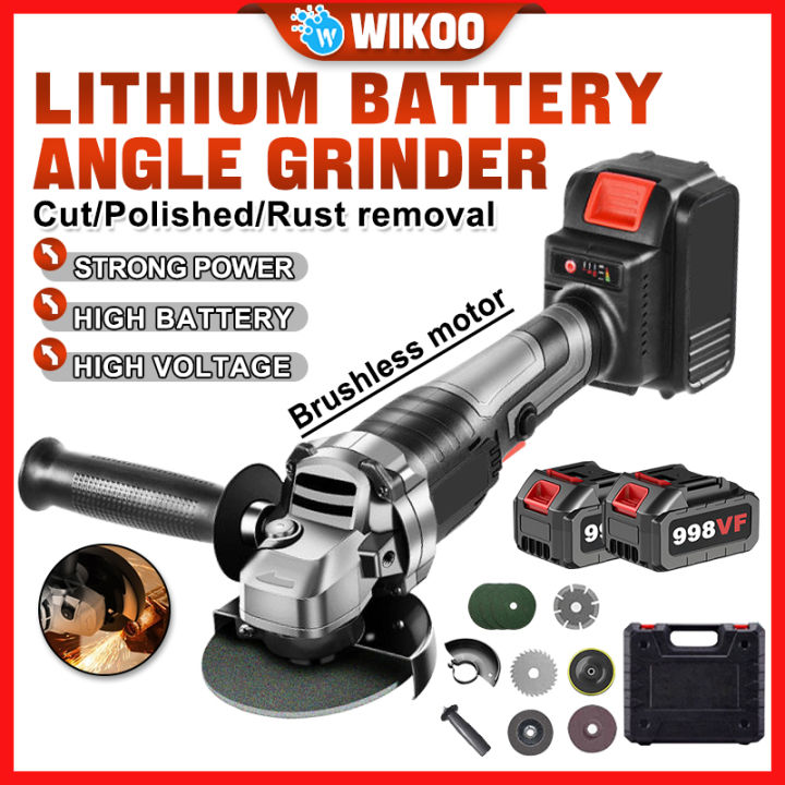 998VF Cordless Angle Grinder Rechargeable Brushless Grinder Portable ...