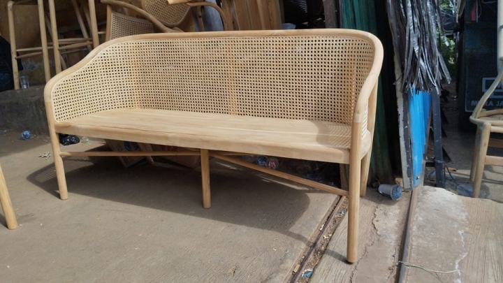 Fee Delivery Bench Teak Wood Rattan Bench #เก้าอี้ม้านั่ง ม้านั่ง ...