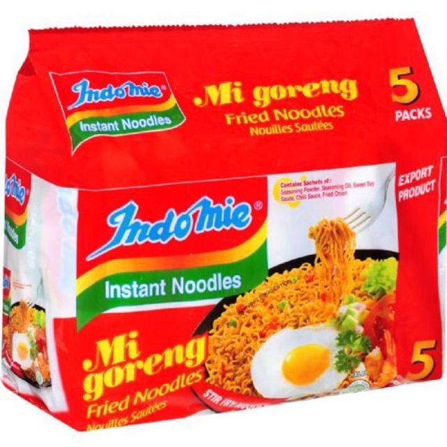 5 packs Indomie Mi Goreng Instant Stir Fry Noodles, Halal Certified ...