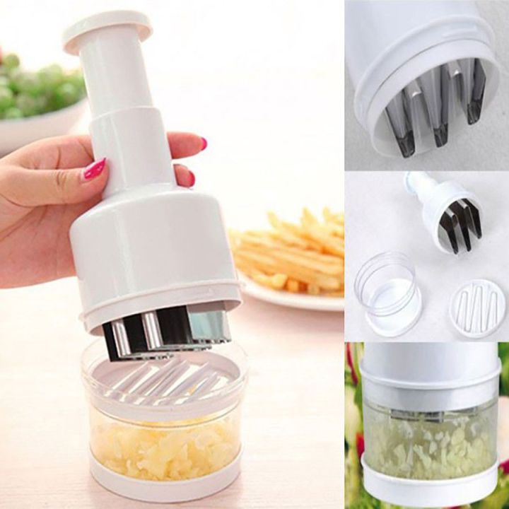 Onion Cutter Vegetable Chopper Manual Stainless Steel Garlic Press Slap ...