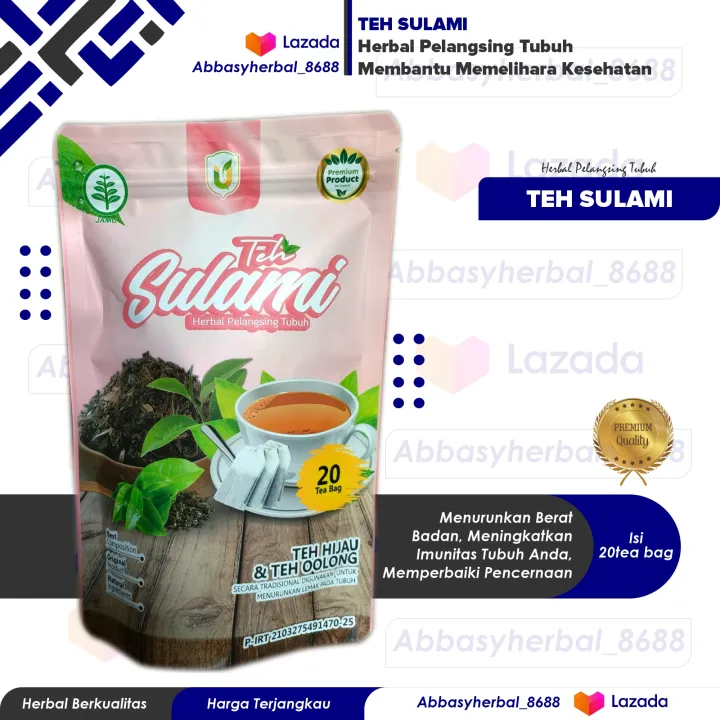 AbbasyHerbal Minuman Kesehatan Teh Celup Sulami Usybah 20 Tea Bag ...