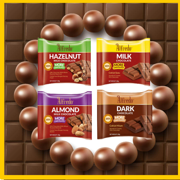 Alfredo Bar Assorted [Almond/Milk Chocolate/Hazelnut/Dark Chocolate ...