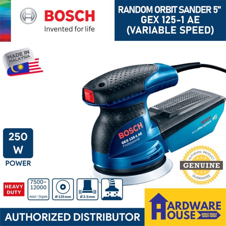 ORIGINAL BOSCH GEX 125 Random Orbit Sander 5" Variable Speed For Wood Palm Sanding Buffing ...