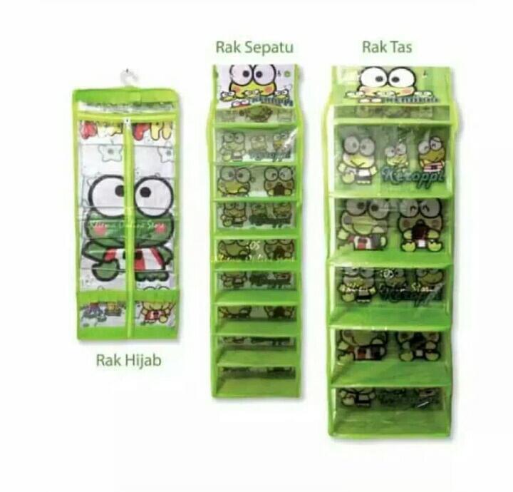 RAK GANTUNG SET 3 IN 1 ( Rak Sepatu, Rak Tas, Rak Jilbab) BISA COD ...