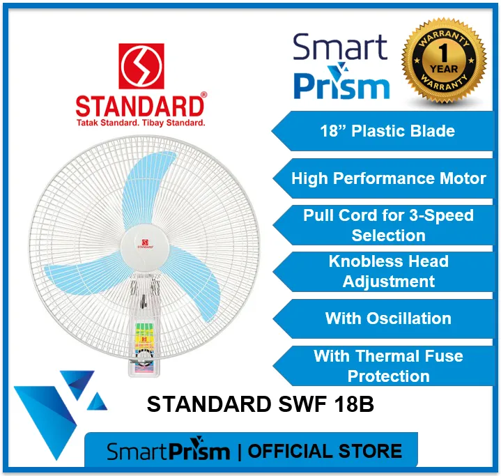 Standard Wall Fan | SWF 18B 18 Inches plastic blade with Rotary Switch ...