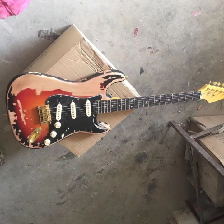 Hand Made Relic Aged Fender Squier Stratocaster Electric Guitar SRV ...
