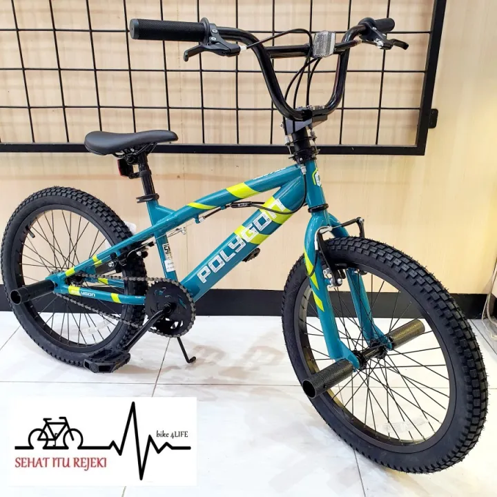 SEPEDA POLYGON BMX HUSTLE GREEN 20" SEPEDA ANAK BMX FREESTYLE ROTOR ...