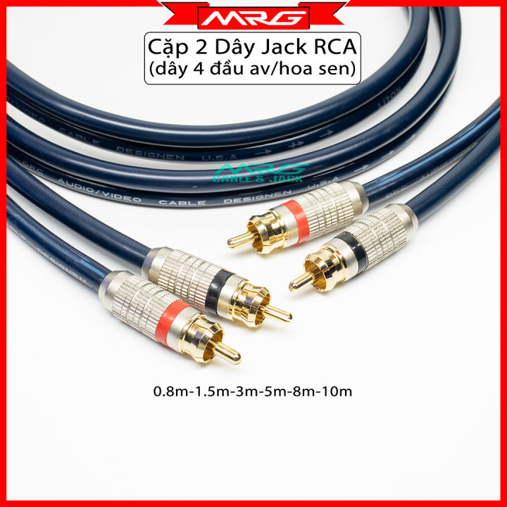 Cặp Dây Jack RCA, dài 0.8m-1.5m-3m-5m-8m-10m (RCA Cable) | dây av 4 đầu, dây hoa sen, dây bông ...