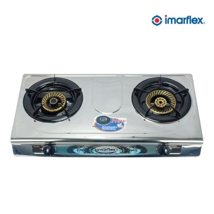 IMARFLEX (อิมาร์เฟล็กซ์) เตาแก๊ส รุ่น IG-323 เตาแก๊ส2หัว เตา | Lazada.co.th