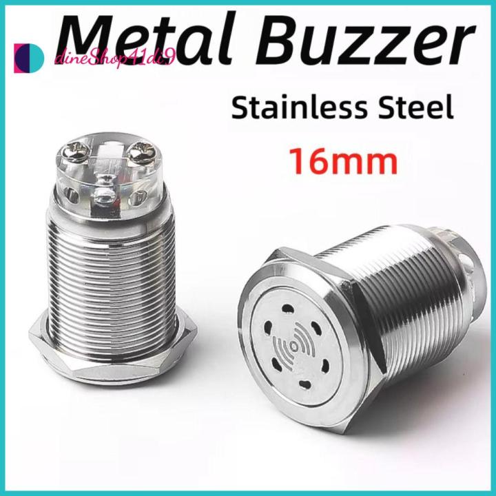 DINESHOP41DI9 16mm Metal Buzzer High Decibel DB 12V 24V Alarm Sounder ...