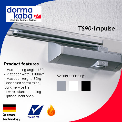 Dormakaba TS90 Impulse Slider Arm Exposed Closer for Wood Door dorma ...