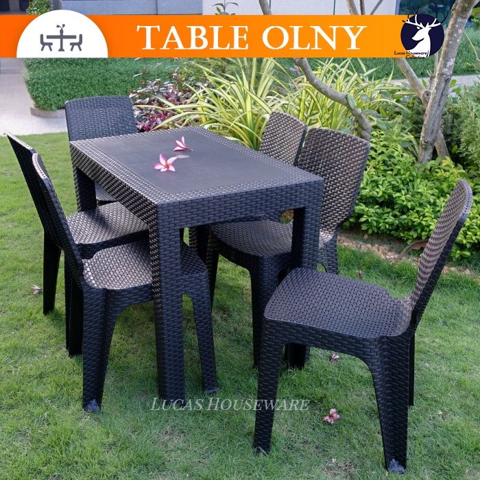 6 SEATERS 30X48 RECTANGULAR DINNING TABLE / 24X38 INDOOR OUTDOOR RATTAN ...