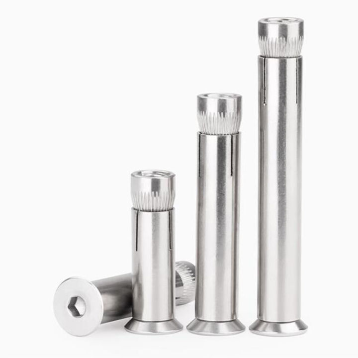 304 Stainless Steel Countersunk Hexagonal Socket Wall Plug Flat Head Built-in Expansion Bolt M6 ...