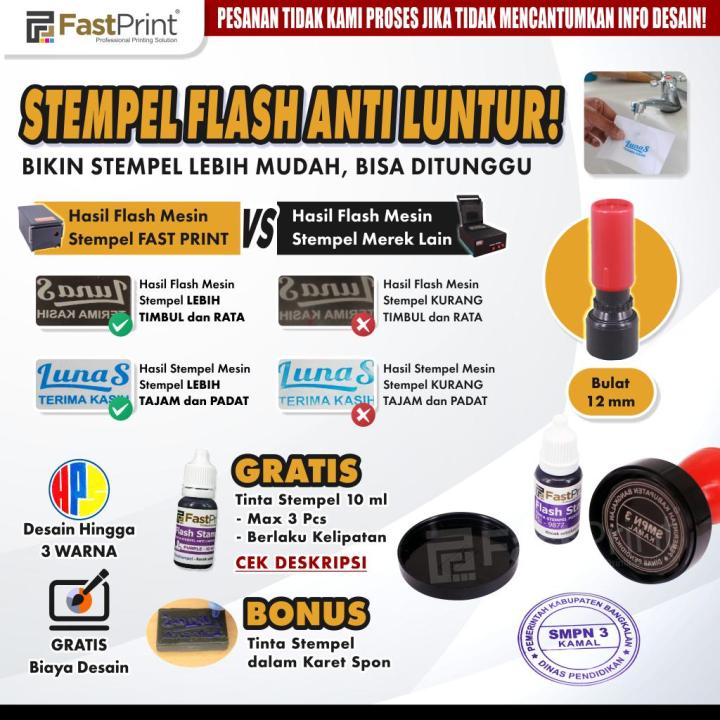 Pembuatan Stempel Flash Kilat Murah FREE Desain Bulat & Oval | Lazada ...
