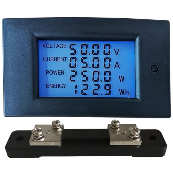 for DC 50A 5KW Digital Wattmeter Power Panel Meter Monitor Power Energy ...