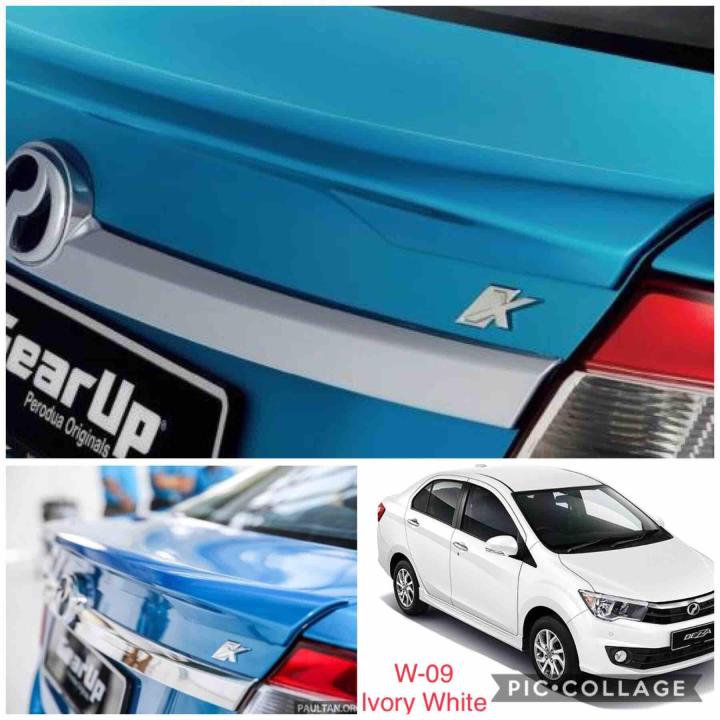 Perodua Bezza Gear Up OEM Rear Spoiler With Paint - W09 Ivory White ...