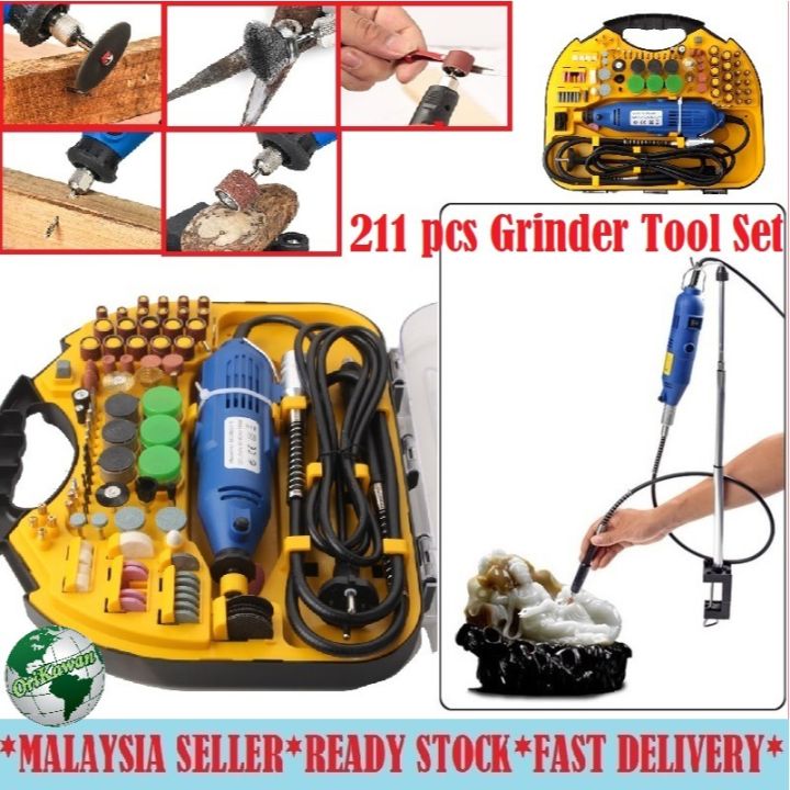 MIni Die Grinder Tools Set 211 Pcs Accessories Flexible Shaft ...