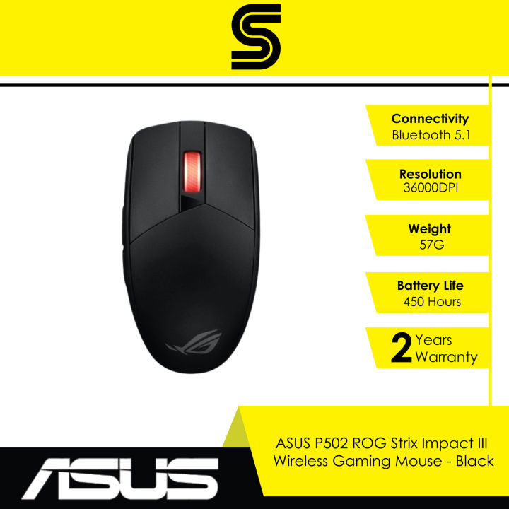 ASUS P502 ROG Strix Impact III Wireless Gaming Mouse - Black | Lazada