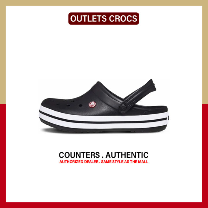 ใหม่และแท้ Crocs Crocband " Black " รองเท้าแตะ 11016 - 001 รับประกัน 1 ...
