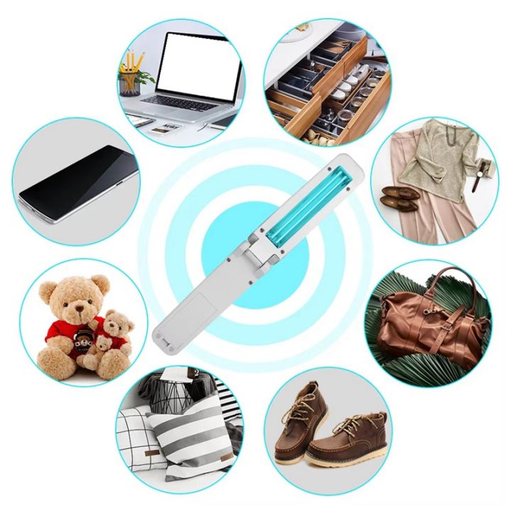 Portable UVC UV Lamp 3W Disinfection Handheld for Room UV Folding Stick ...