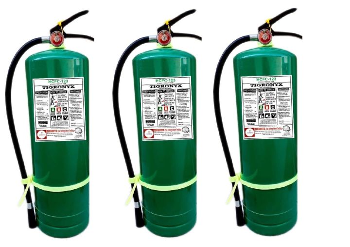 Fire Extinguisher 10 lbs HCFC 123 3pcs Bundle (Green) 5 years ...