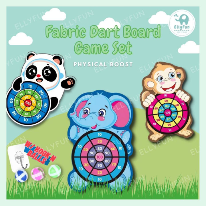 ELLYFUN Kids Fabric Dartboard Toy Children Dart Game Safe Throwing Toys ...