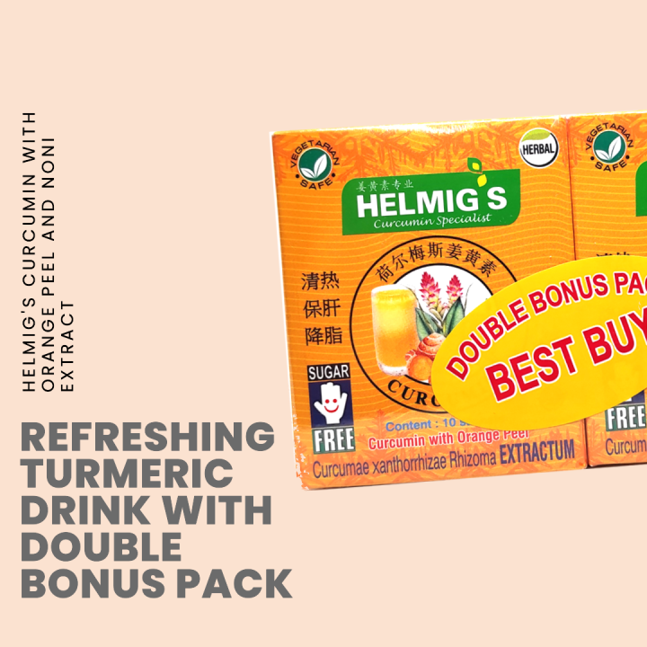 Helmig's Curcumin Effervescent Double Bonus Pack 10'S X4 Free 2 Sachets ...