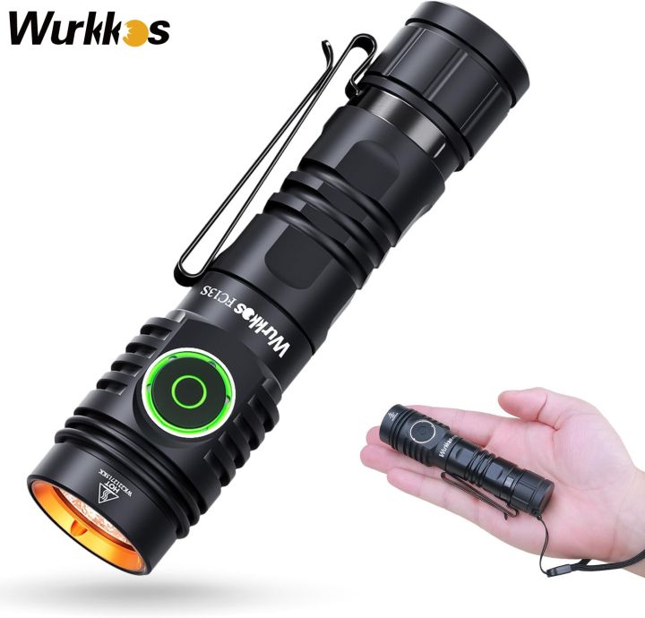 Wurkkos FC13 Rechargeable 18650 Flashlights Max 3400LM XHP50.2 LED EDC ...
