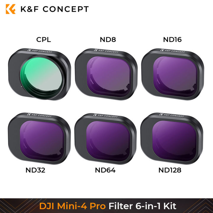 K&F CONCEPT DJI Mini-4 Pro Filter 6-in-1 Kit（CPL+ND8+ND16+ND32+ND64 ...