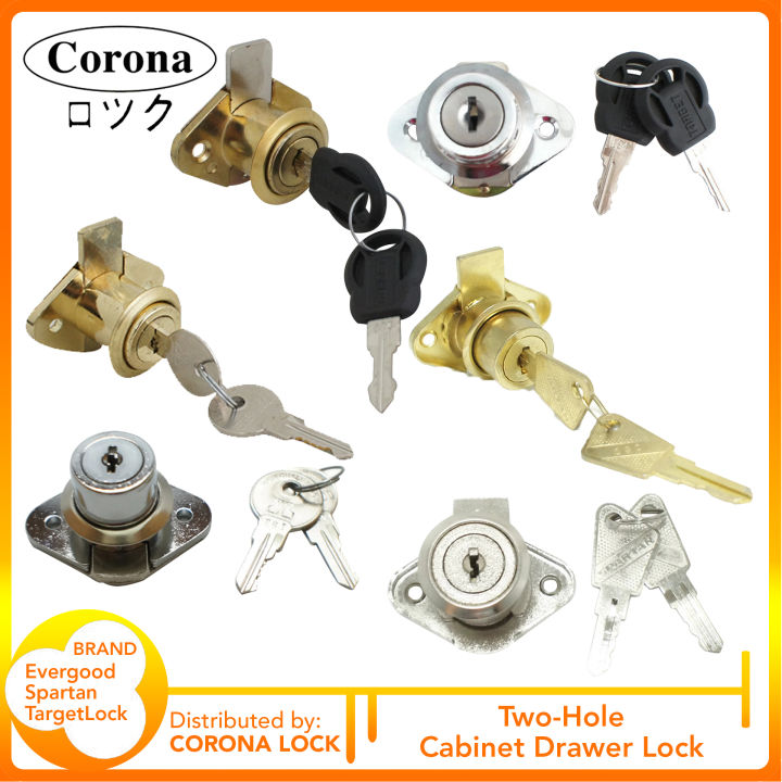 Cabinet Drawer Lock Two Hole Diamond Shape (Silver & Gold) | Lazada PH