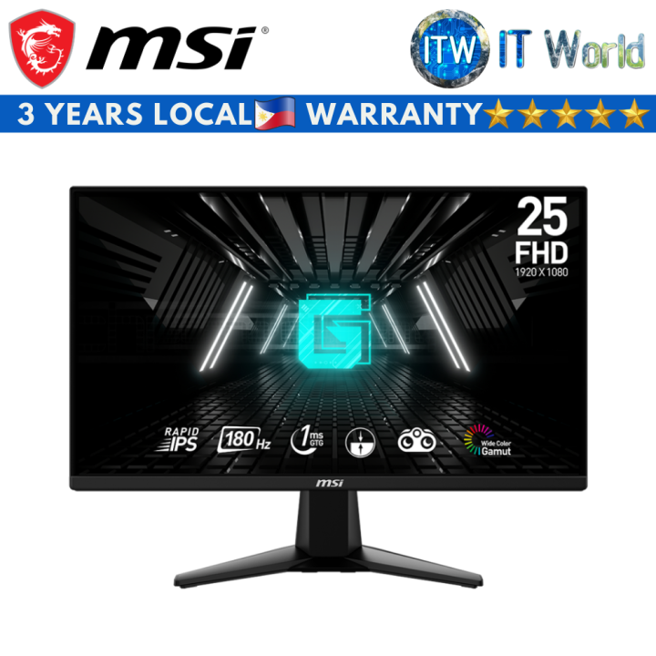 MSI G255F 25" (1920 x 1080 FHD) / 180Hz / Rapid IPS / 1ms GTG / Anti ...