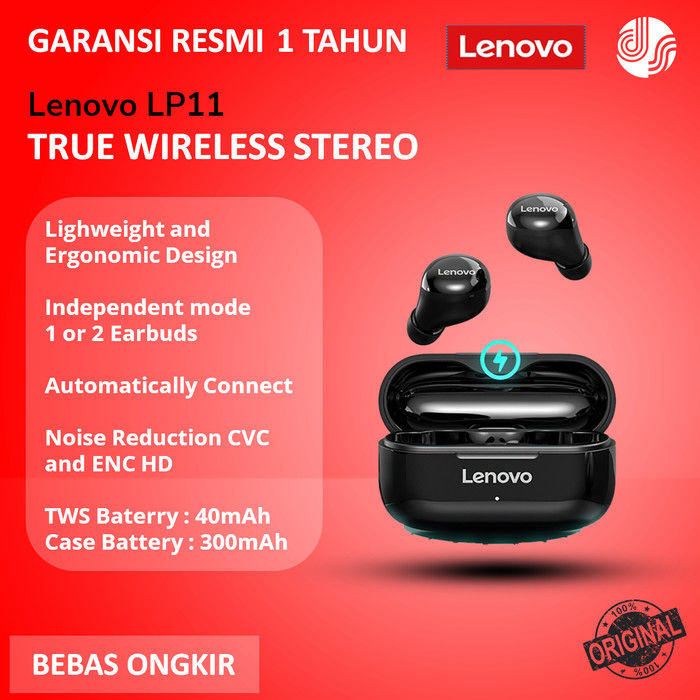 Lenovo LP11 True Wireless Bluetooth Earphone TWS Mini Noise Reduction | Lazada Indonesia