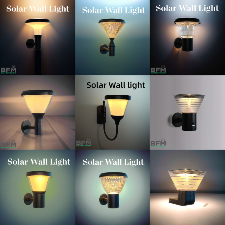 BFM Aluminum solar wall lights modern simple outdoor waterproof wall ...