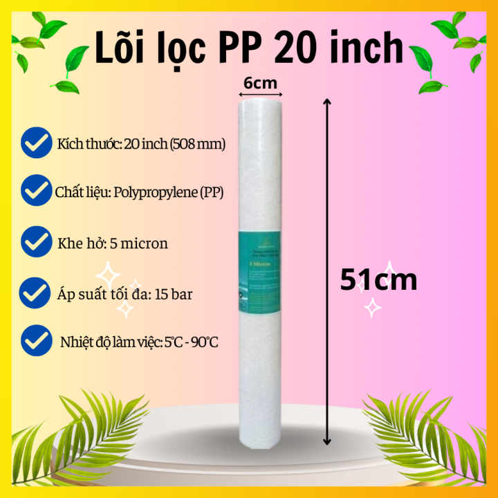 Lõi Lọc Thô PP 20 inch, Lõi Lọc Đầu Nguồn Cho Cốc Lọc 20 inch, Lọc Cho ...