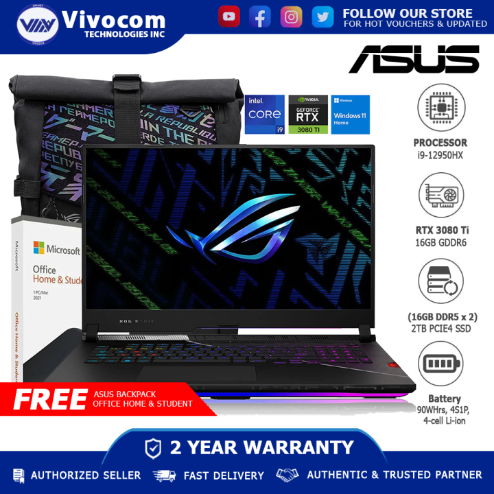 ASUS ROG Strix SCAR 17 G733CX-LL032WS Off Black Stealth i9-12950HX 2.3 ...