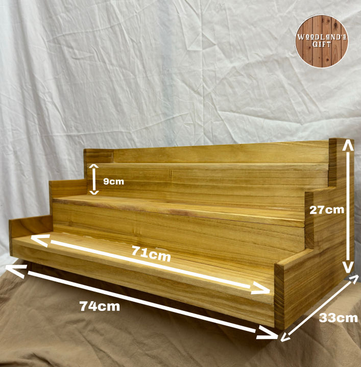 Solid Wood Ladder Display Rack/ Wooden Multi-Layer Storage Display Rack ...