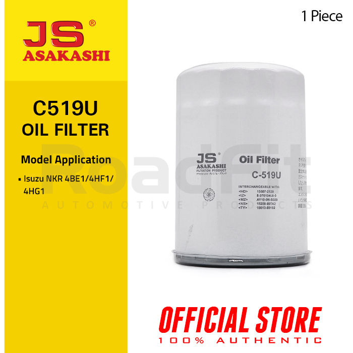 JS Oil Filter C519U for Isuzu NKR 4BE1/4HF1/4HG1 (Vic C-519, C-604 ...
